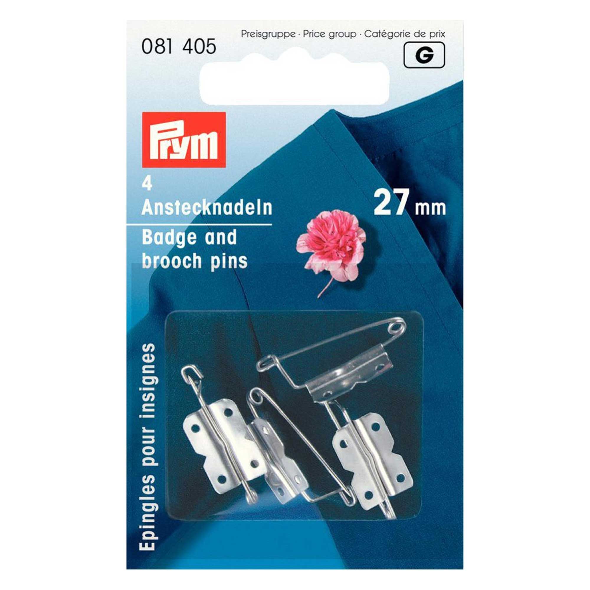 PRYM BADGE & BROOCH PINS 108/6 SILVER 27MM W/PLATE » Birch Wholesale