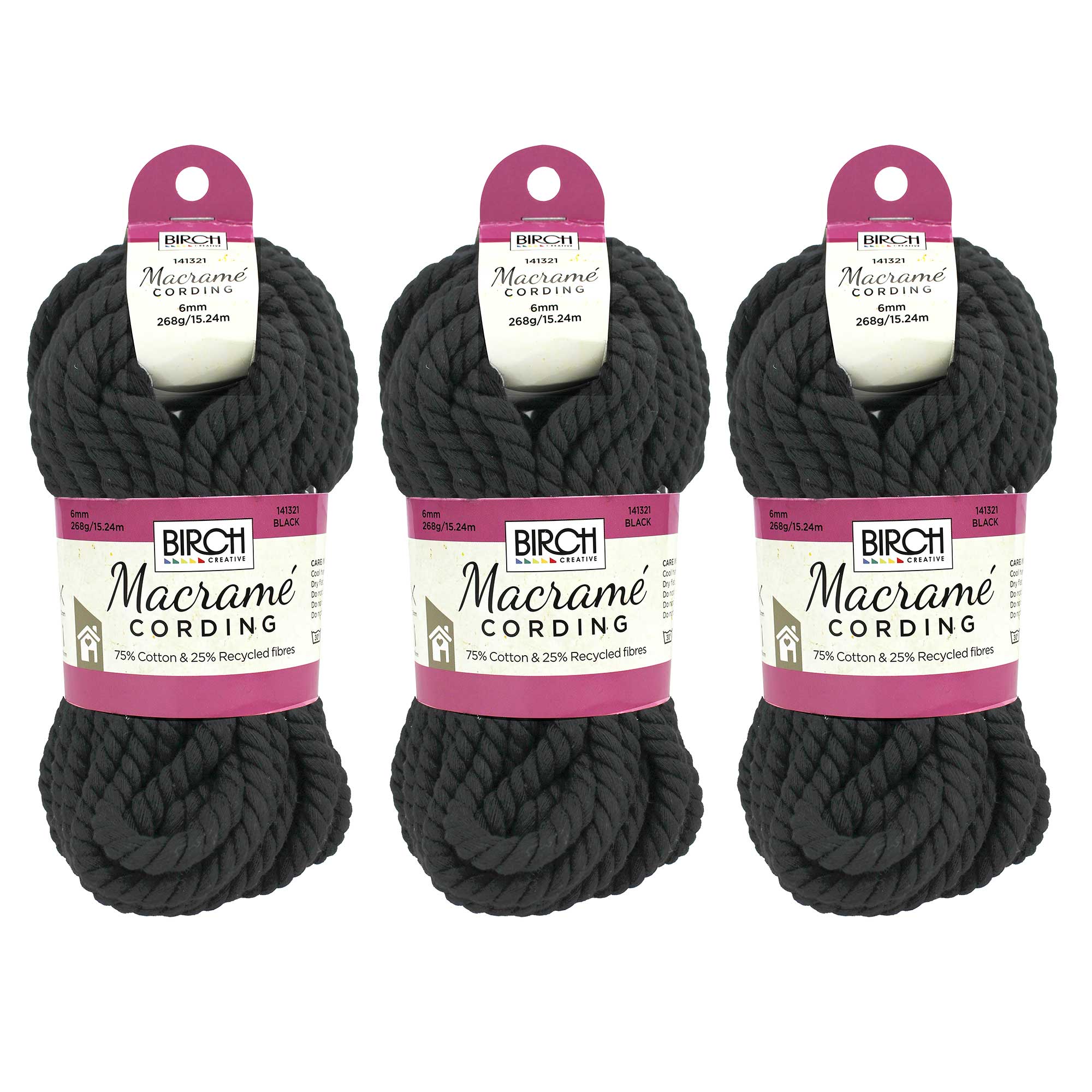 MACRAME CORDING 6MM 15.24MT 268G » Birch Wholesale