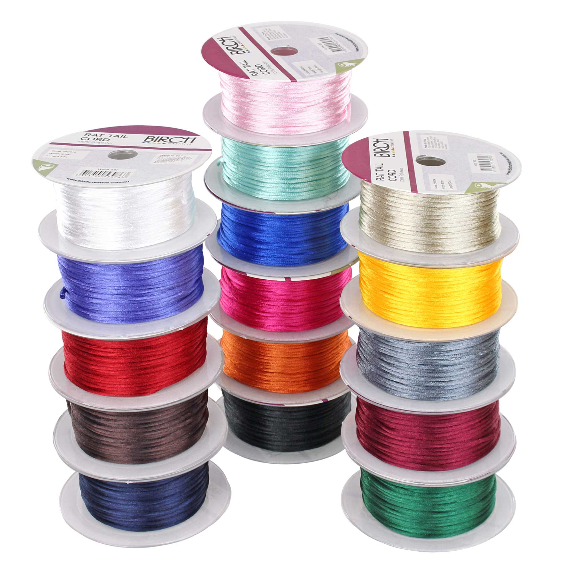 BIRCH RAT TAIL CORD 100% POLYESTER 3MM X 50M » Birch Wholesale