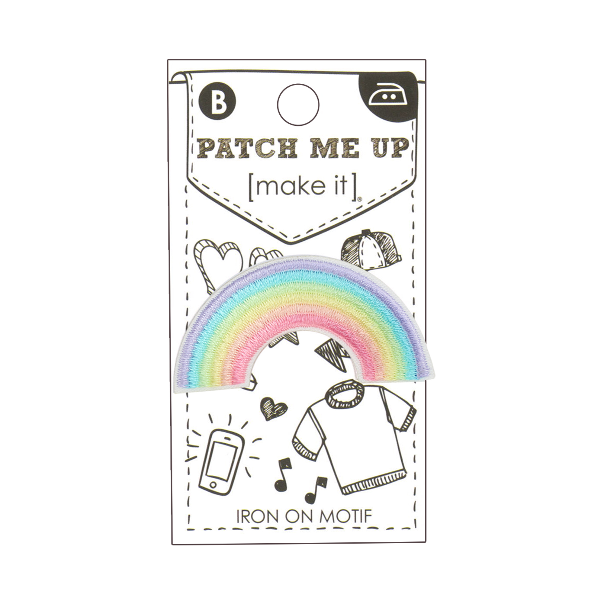 MOTIF IRON-ON RAINBOW 5X2.4CM/3PK » Birch Wholesale