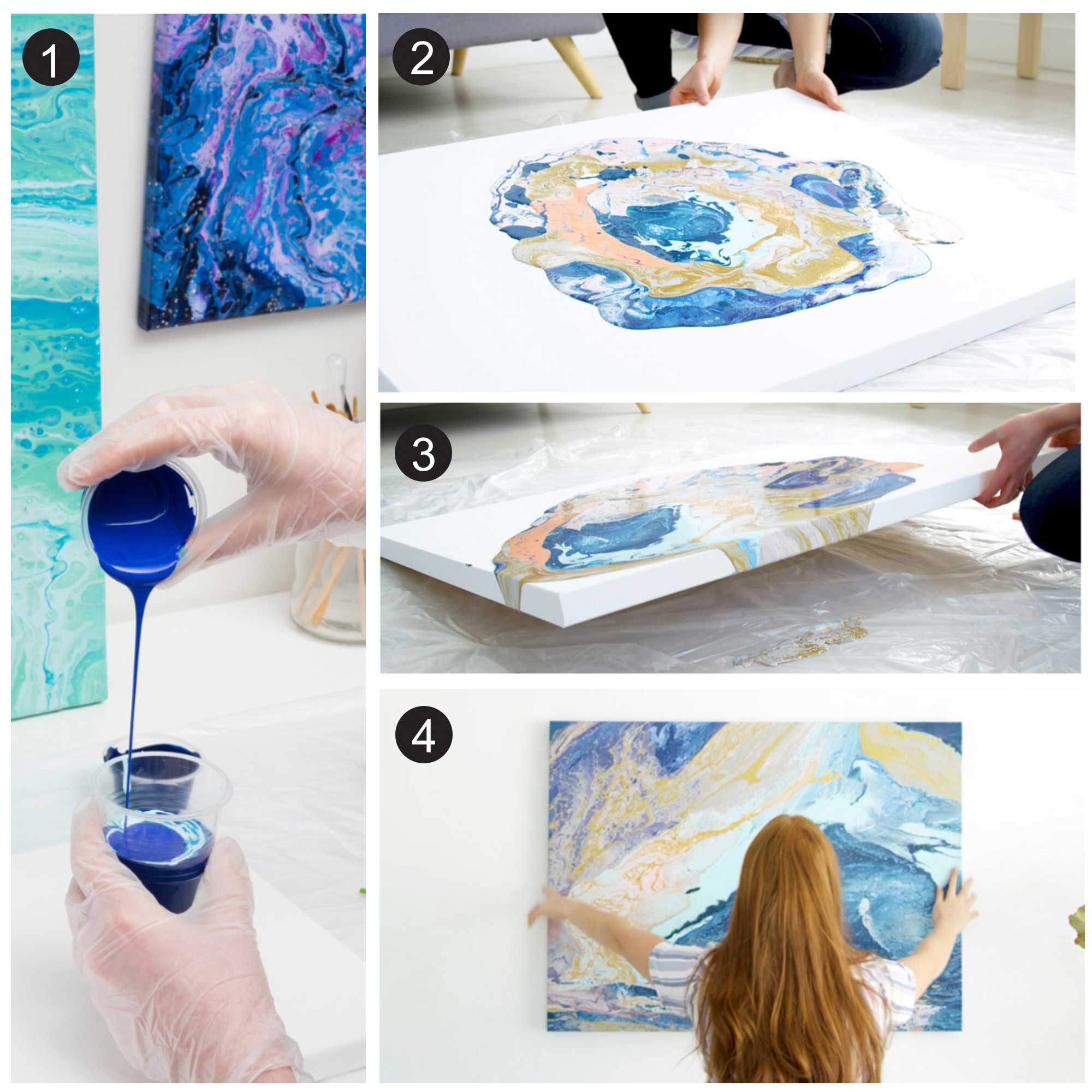 COLOR POUR-PRE MIXED POURING PAINT KIT(4pc) » Birch Wholesale