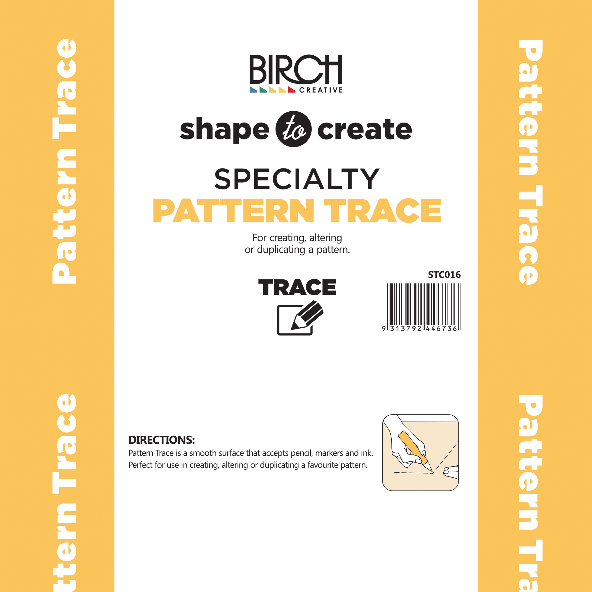 SHAPE TO CREATE PATTERN TRACE 90CM X 50MT-WHITE » Birch Wholesale