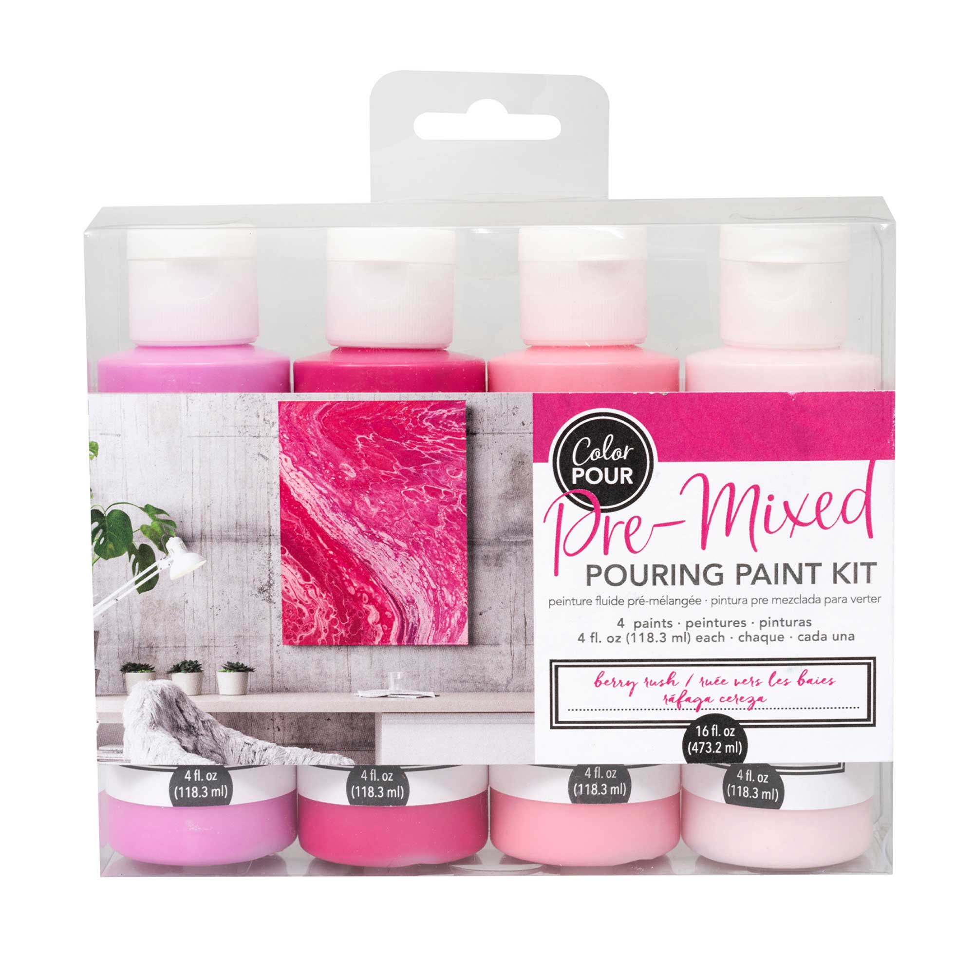 COLOR POUR-PRE MIXED POURING PAINT KIT(4pc) » Birch Wholesale