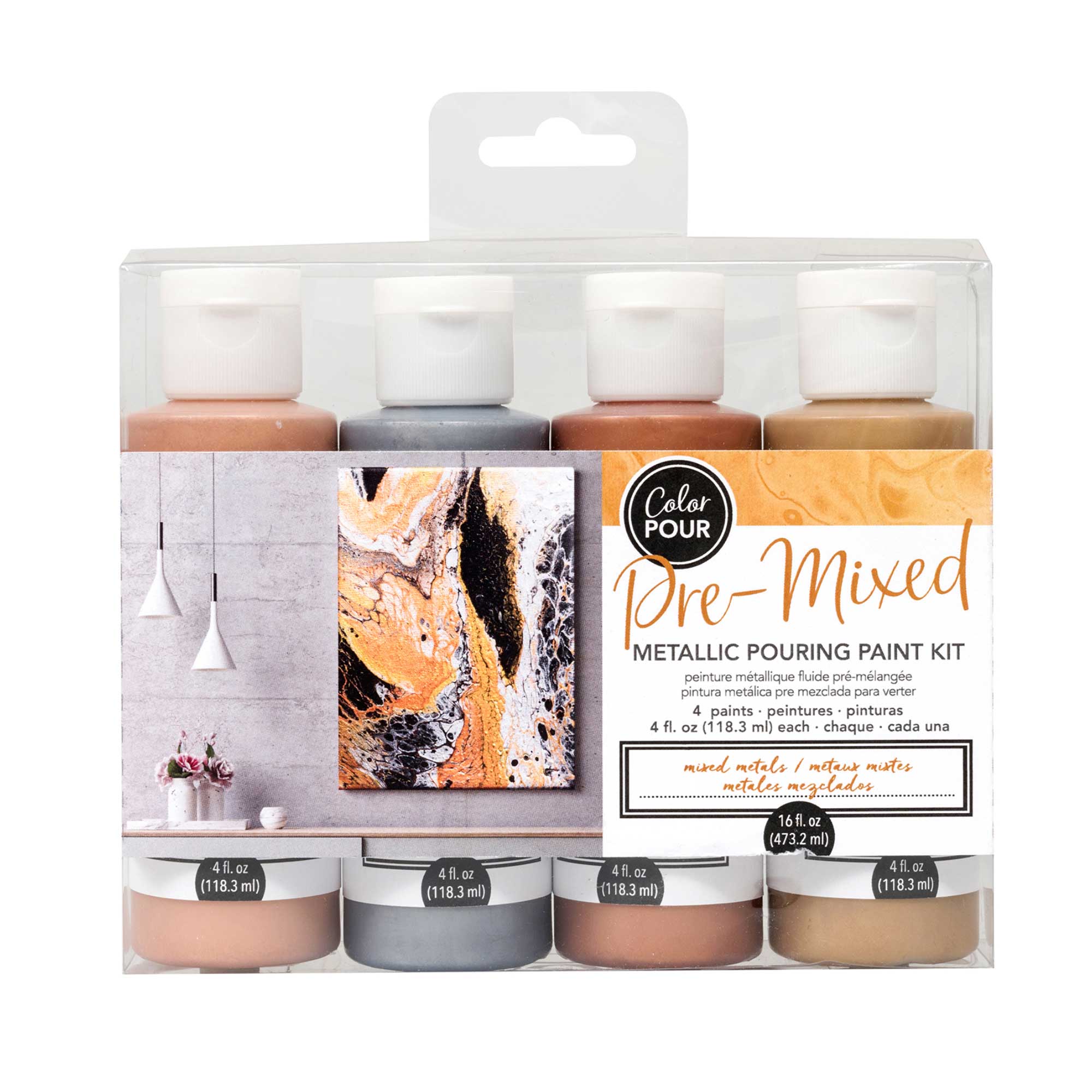 COLOR POUR-PRE MIXED POURING PAINT KIT(4pc) » Birch Wholesale