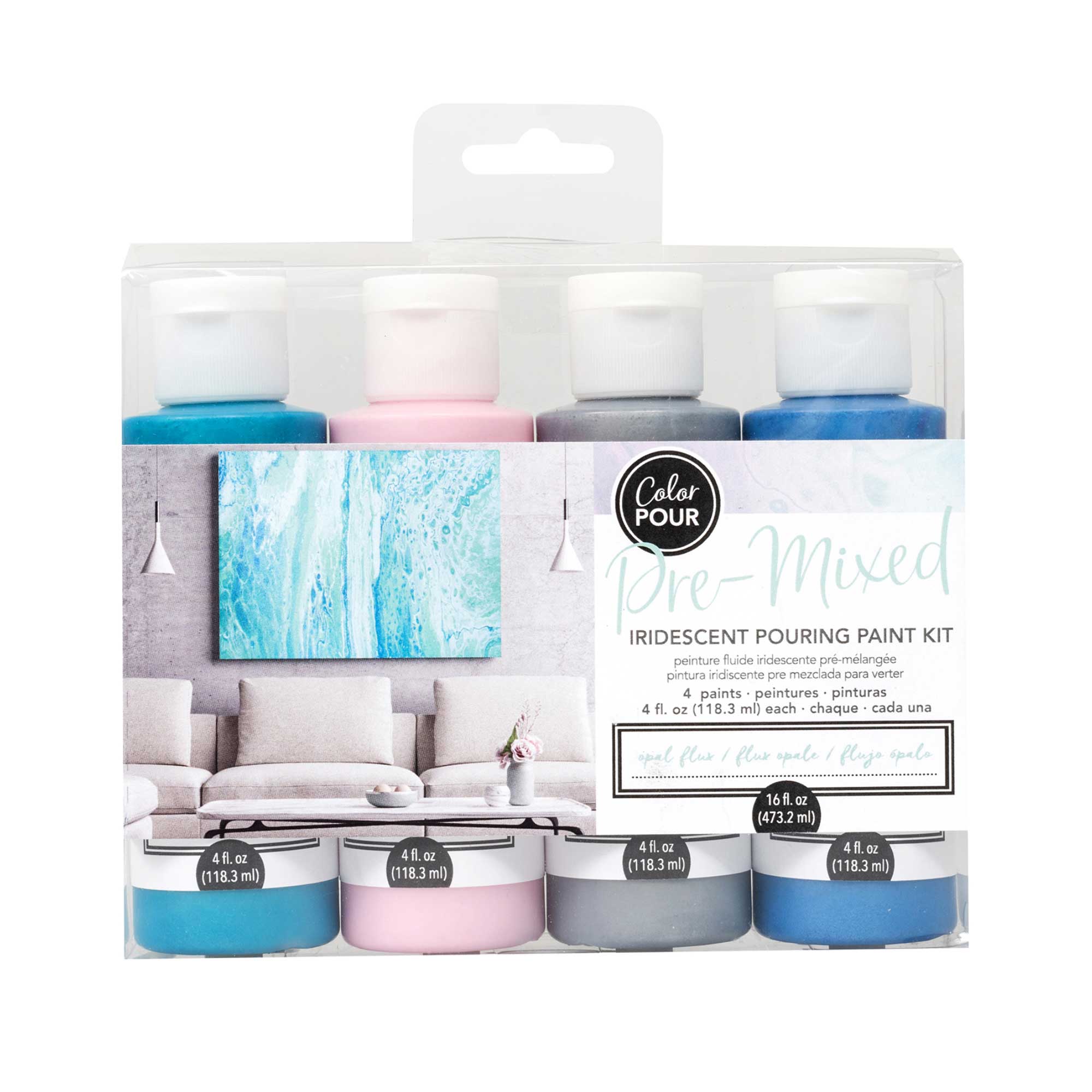 COLOR POUR-PRE MIXED POURING PAINT KIT(4pc) » Birch Wholesale