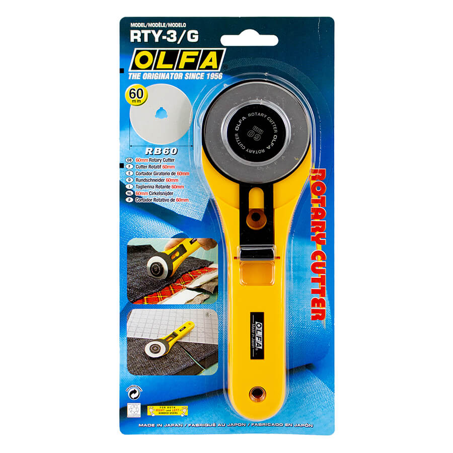 OLFA 60MM ROTARY CUTTER STRAIGHT HANDLE RTY-3/G » Birch Wholesale